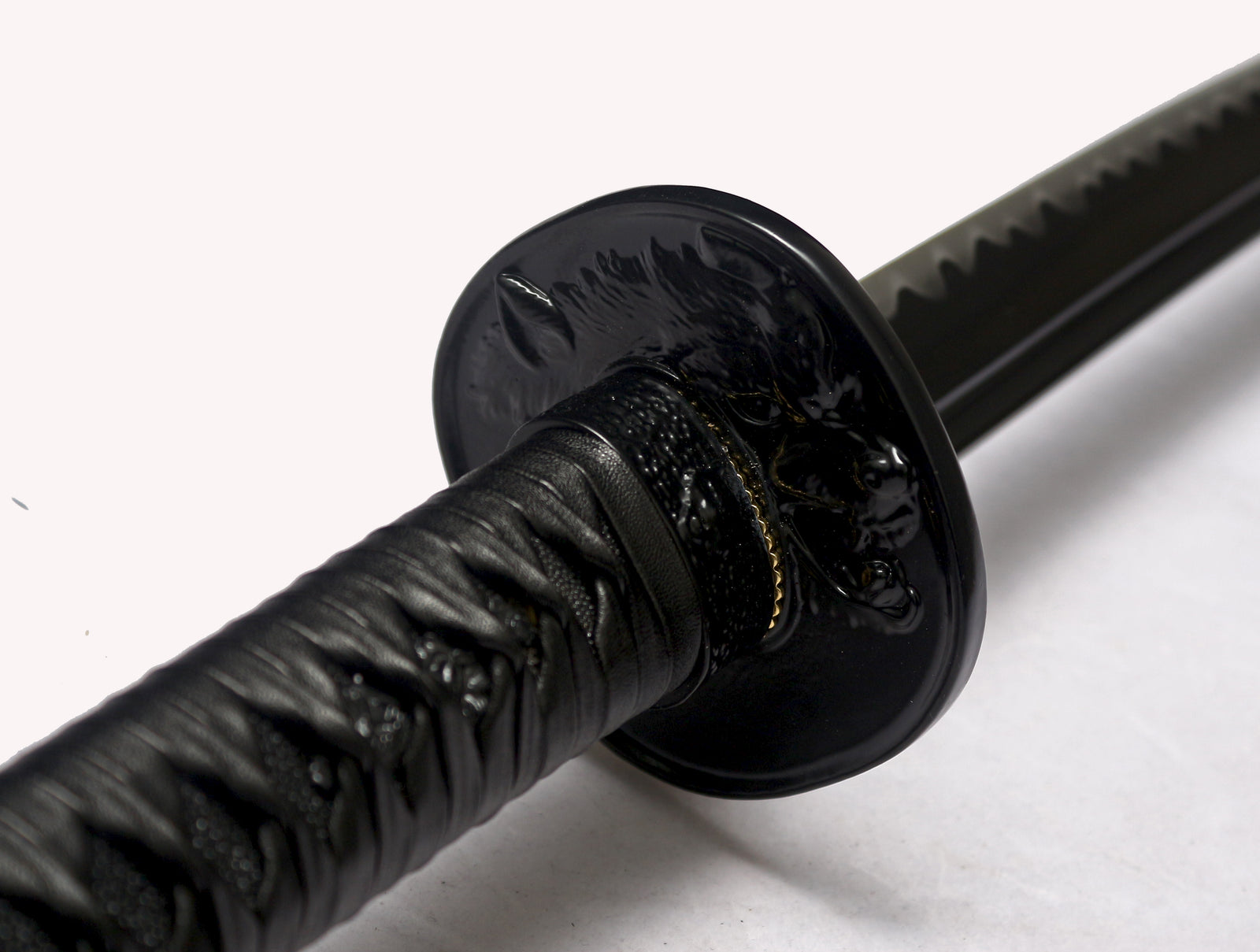 Shop Hand Made High Quality T10 Steel Japanese Katana Swords Black Wolf - Kanu Swords